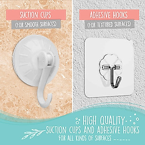 Comfylife Baby Bath Toy Organizer - Bath Toy Storage for Shower - Bathtub Toy Organizer Includes Foam Bath Toys (Numbers & Letters & Squirty Toys) + Extra Net That Doubles as a Toy