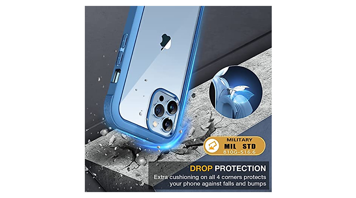 Miracase Clear iPhone 13 Pro Case with Built-in Screen Protector