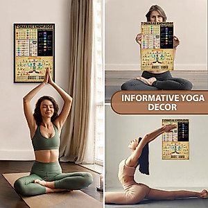 AMD PRINT Yoga Poster 7 Chakras Knowledge Namaste Women Man Wall Art Hanging Poster Painting Canvas Paper Photography Abstract Watercolor Living, Classroom, Home Decor, No Frame (24''x36'')
