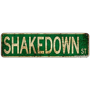 Metal Tin Sign Shakedown St Street Signs Outdoor Road Signs 16X4Inch
