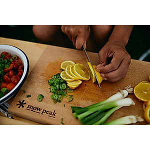 Snow Peak Folding Cutting Board and Knife Set, Chopping Block for Kitchen to Camp