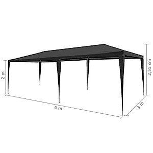 Festnight 10' x 20' Garden Outdoor Gazebo Canopy Pop Up Sun Steel Frame Shade Heavy Duty Patio Party Wedding Tent BBQ Camping Shelter Waterproof Pavilion Cater Events Black