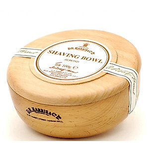D.R. Harris Almond Shaving Soap in Beech Wood Bowl