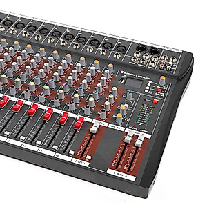KinHall 16 Channel Professional Bluetooth Live Studio Audio Mixer Power Mixing Console, Professional Audio Mixer Soundboard Console Desktop, Connect Wired/Wireless/Condenser Microphone