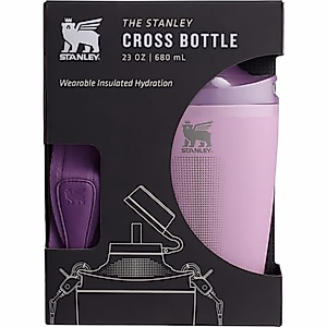Stanley Cross Bottle 23 oz | Travel Water Bottle with Jacquard Strap | Leakproof Tritan Lid with Removable Straw | Insulated Stainless Steel | BPA-Free | Lilac