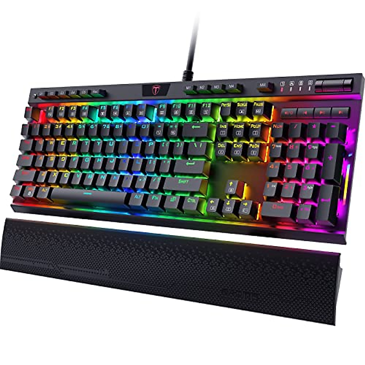 RisoPhy Pro Wired Mechanical Gaming Keyboard, Hot Swappable Red Switches Mechanical Keyboard, Linear & Silent, RGB Backlit, Programmable Macro, Magnetic Wrist Rest, Media Control (Limited Edition)
