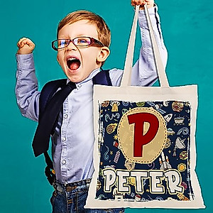 Personalized Back to School Tote Bag for Kids, Custom Totes for Girls and Boys, Gift for First Day of School, Children Book Bags, Get Ready for School Gifts for Kids Name Tote