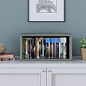 Way Basics Media Storage DVD Rack Stackable Organizer - Holds 30 PS5 Games, DVDs, Blu-Rays (Grey)