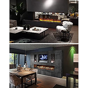 Fake flame fireplace Decorative fireplace Electric Fireplace Ultra-thin Panel Recessed Mounted ​Electric Fireplace with Remote Control, 3D Long Flame，L 31.5"×W 9.4" ×H 7.9" (Matte Black) Electric fire