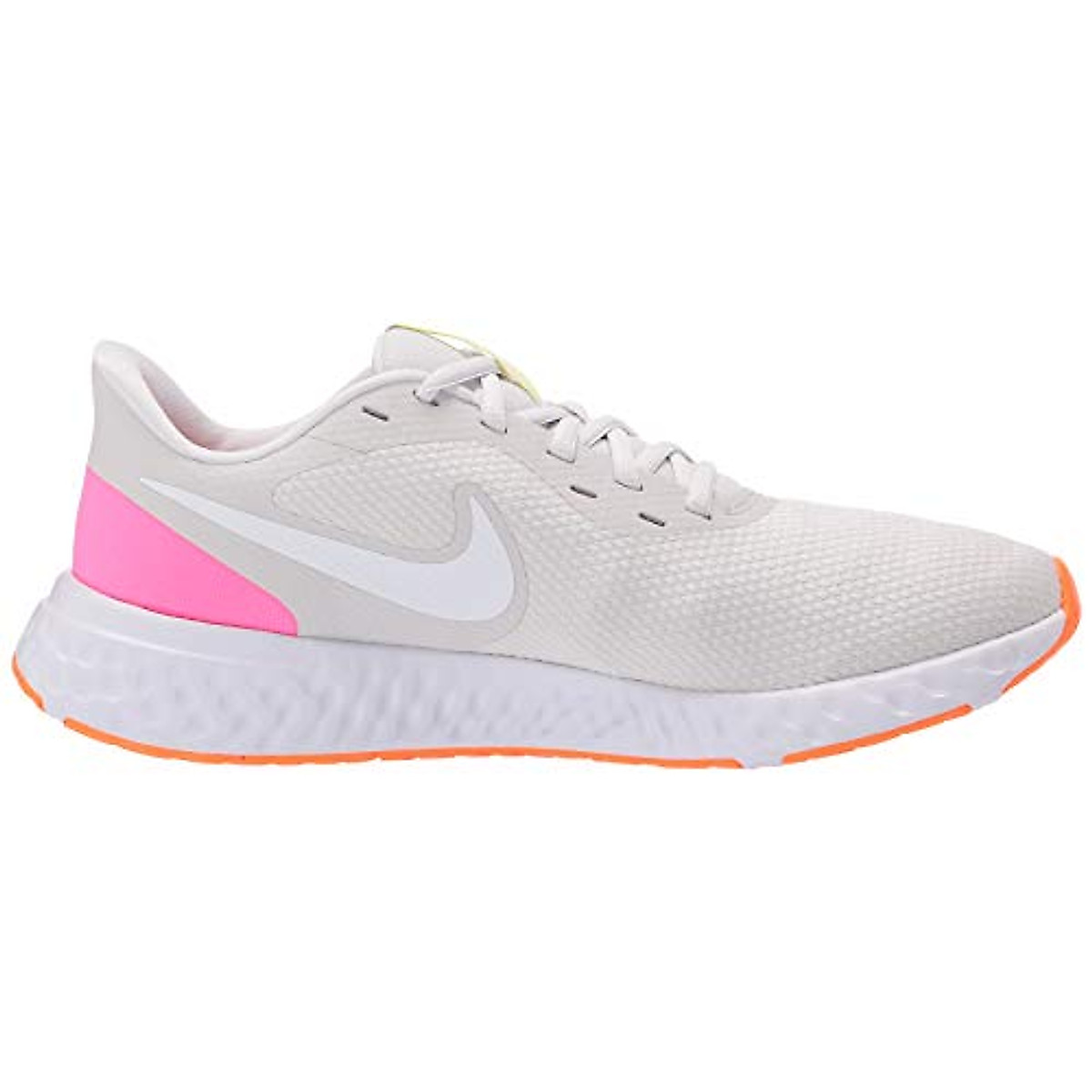 Nike Women's Revolution 5 Running Shoe, Platinum Tint/White-Pink Blast-Total Orange-Lemon Venom, 5.5 Regular US