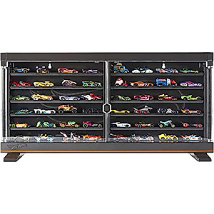 Hot Wheels Toy Car Display Case with Exclusive Mercedes-Benz 190E in 1:64 Scale for High-End Collectors, Premium Fit & Finish, Stores Up to 50 Cars