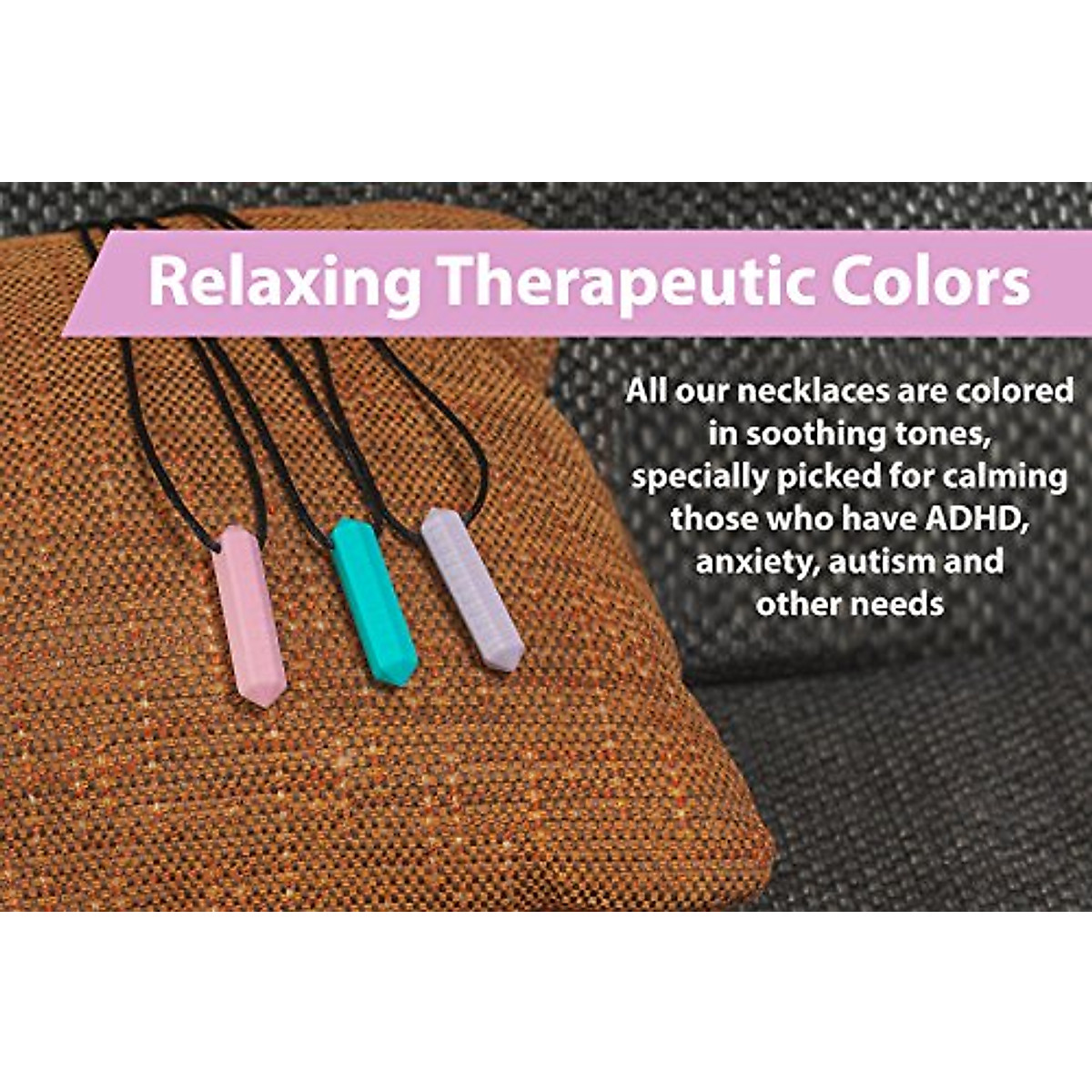 Tilcare Chew Chew Sensory Necklace – Best for Kids or Adults That Like Biting - Perfectly Textured Silicone Chew Necklaces