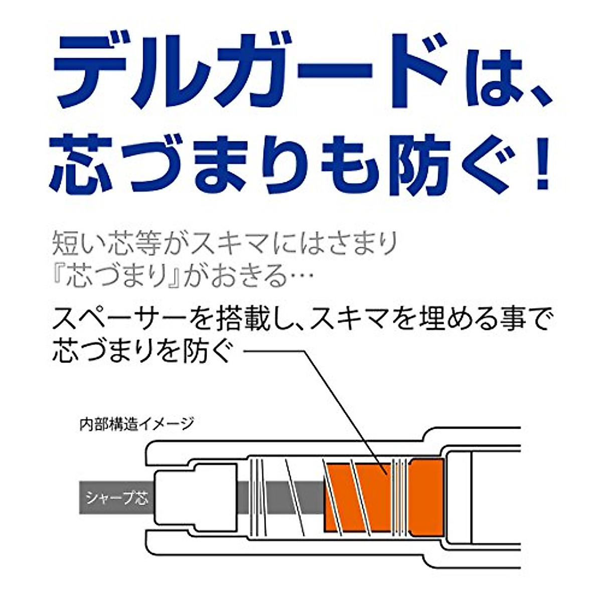Zebra DelGuard 0.5mm Lead Mechanical Pencil, White Body (P-MA85-W)