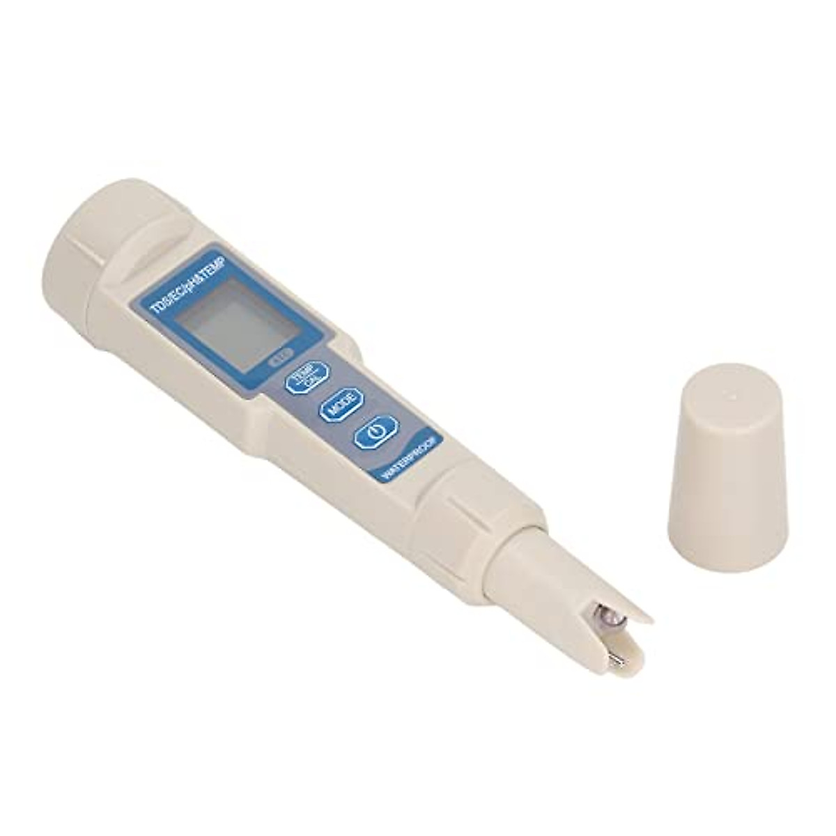 Intelligent Water Quality Tester, 4 in 1 PH EC TDS Temp Meter ABS Housing Large Display Screen Ergonomic Precise for Fish Hatchery for Aquaculture