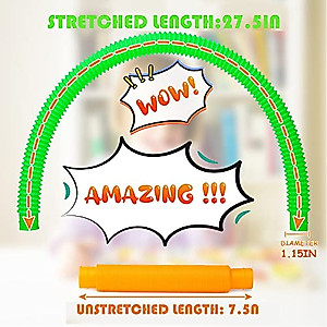 30 Pack Pop Tubes Sensory Toys, Connectable and Extendable Fidget Toys for Stress Relief, Party Favors for Kids, Treasure Box Toys for Classroom Prizes,Last Day of School Gifts for Kids