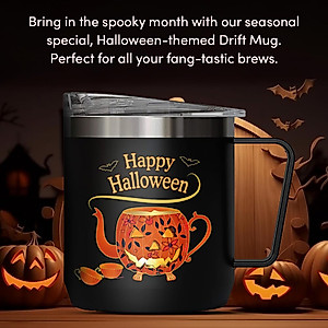 VAHDAM Halloween Pumpkin Mug Halloween Coffee Mug - Stainless Steel Double Wall Insulated Mug with Lid & Handle | Halloween Cups for Hot & Cold Drinks | Halloween Themed Mug, Halloween Mug