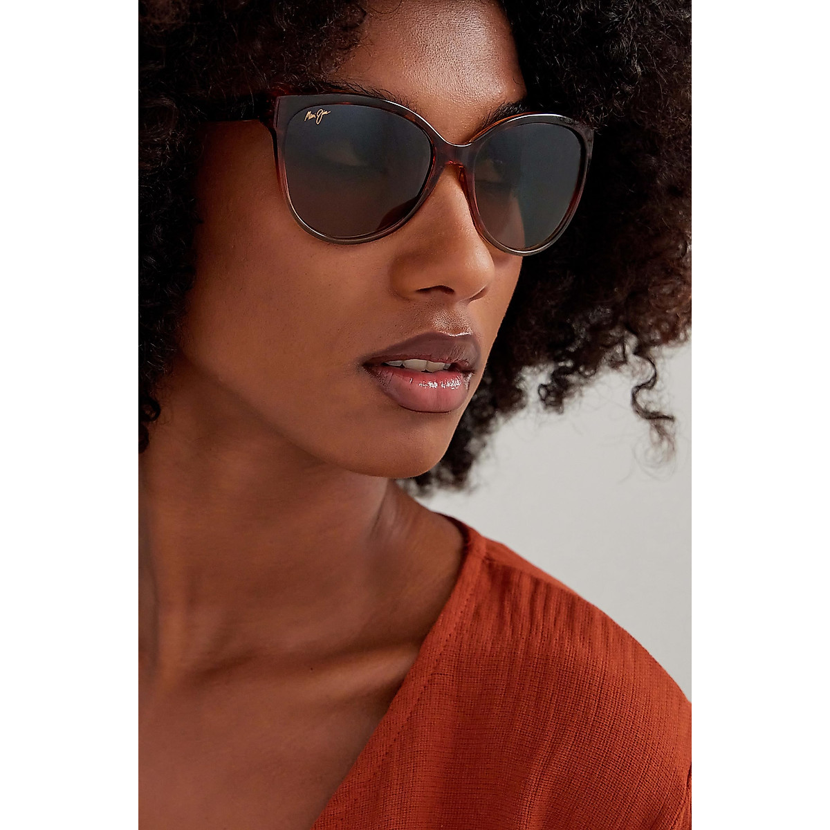 Maui Jim Women's 'Olu'Olu Polarized Cat Eye Sunglasses, Tortoise with Tan/HCL® Bronze, Medium