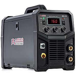 AmicoPower MIG-160, 160 Amp MIG TIG Stick Arc DC Welder, 3-in-1 Multifunction, Spool Gun Weld Aluminum: SPG15180