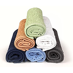 Towel and Linen Mart 100% Cotton - Wash Cloth Set - Pack of 24, Flannel Face Cloths, Highly Absorbent and Soft Feel Fingertip Towels (Multi)
