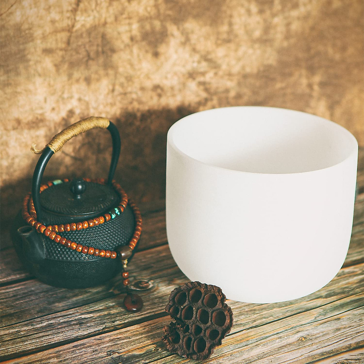 KVKA 12 Inch Crystal Singing Bowl C Note Root Chakra with Carrying Case,Suede Striker (12 Inch, C Note)