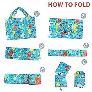 LotFancy Reusable Grocery Bags, 1 Extra-Large XL+1 Large Foldable Shopping Bags with Attached Pouch, Waterproof Nylon Grocery Bags, Machine Washable and Eco-Friendly