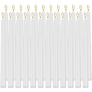 Tobeape 24 Pack 10" Tall White Taper Candles, Dripless Unscented White Candlesticks for Wedding Dinner Party Home Décor, Long Burning Spell Chime Candles for Witchcraft Rituals Prayer Meditation