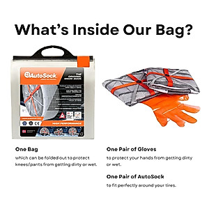 AutoSock for Passenger Vehicles HP645, Snow Socks for Tires, Pack of 2