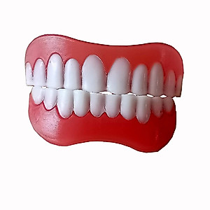 npkgvia Dentures Artificial Dentures Artificial Dentures Cosmetic Teeth Covering Artificial Dentures False Teeth Veneers Dentures Tooth Things to Make Your Teeth (Red, One Size)