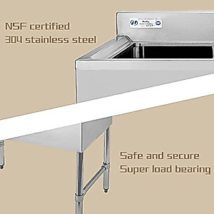 HALLY 3 Compartment Sink of Stainless Steel NSF Commercial Utility Basin with 10" L x 14" W x 10" D Bowl for Bar, Restaurant, Kitchen, Hotel and Home