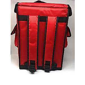 Food Delivery Backpack 14" L x 10" W x 19" H, Delivery Bag, Thermal Backpack,Heat Insulated Backpack, 2-Way Zipper (Red)
