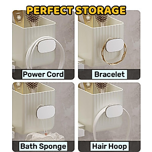 Minimalism Hair Dryer Holder Wall Mount Self Adhesive Fashionable Hair Tool Organizer Bathroom No Drilling (Golden)