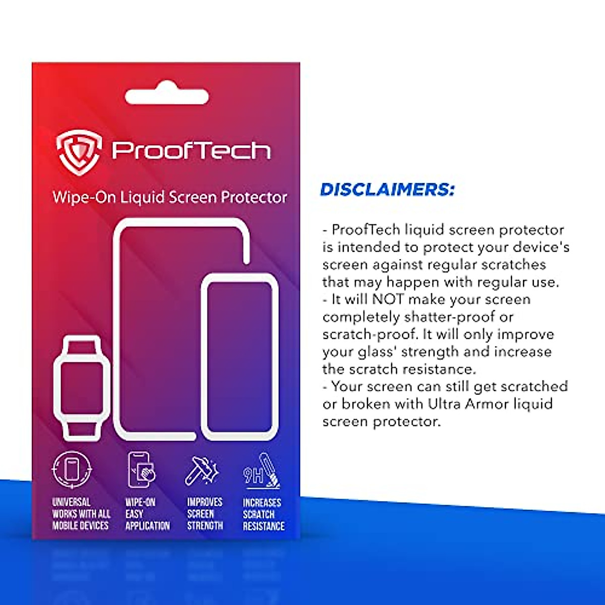 Phone Scratch Remover and Cracked Repair Liquid by ProofTech Liquid Glass Screen Protector | Covers up to 6 Devices | for All Smartphones Tablets and Watches