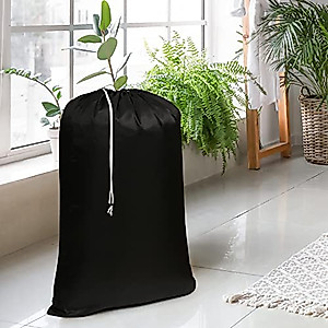 Nylon Laundry Bag,Laundry Bags,Extra Large Laundry bag, Draw strings Laundry bag,Home dry Cleaning Storage Bag,Hotels Laundry Bag,30x40 Laundry Bag- Black Set of 2
