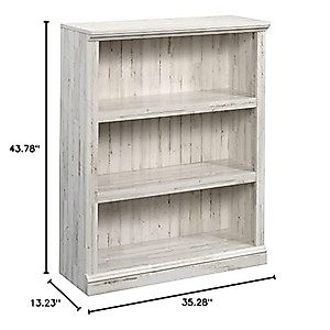 Sauder Miscellaneous Bookcase, L: 35.28" x W: 13.23" x H: 43.78", White Plank finish