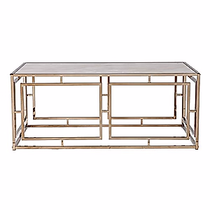 SEI Furniture Simondley Cocktail Table, 24D x 43.75W x 18H in, Champagne w/Faux Marble