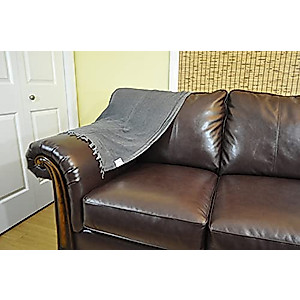 Stonewashed Turkish Throw Blanket in Charcoal Grey/Faded Black, Soft, Cozy and Lightweight, Perfect for Use as a Love Seat or Sofa Throw, Partical Bed Cover, Beach Blanket or Yoga Blanket