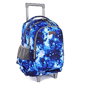 seastig Rolling Backpack for Kids Wheeled Backpack 18in Double Handle Backpack with Wheels