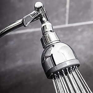 AquaBliss SF100 High Output Revitalizing Shower Filter & TurboSpa 3 Inch High Pressure Shower Head w/Flow Restrictor Plus 3 AquaBliss Replacement Cartridge SFC100 High Output Multi Stage Filter