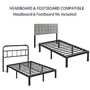 Joeffany Full Size Bed Frame with Storage 18 inch Tall,Platform Bedframe with Steel Slats Support, No Box-Spring Needed,Ample Storage Easy Assembly, Sturdy and Noise Free, Black (Full)