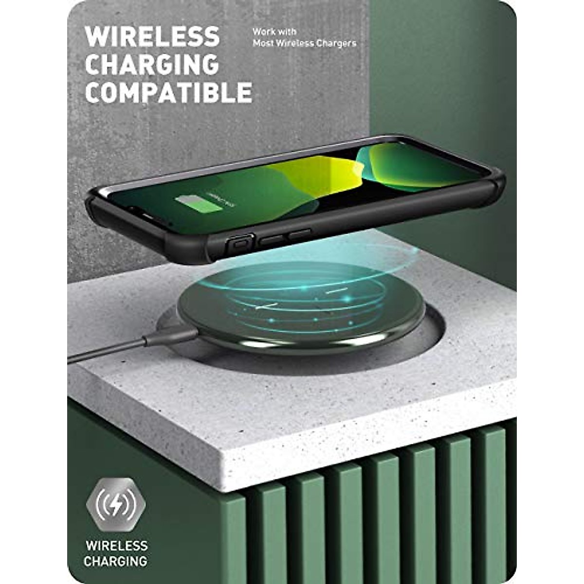i-Blason Ares Case for iPhone 11 Pro Max 2019 Release, Dual Layer Rugged Clear Bumper Case with Built-in Screen Protector (Black)