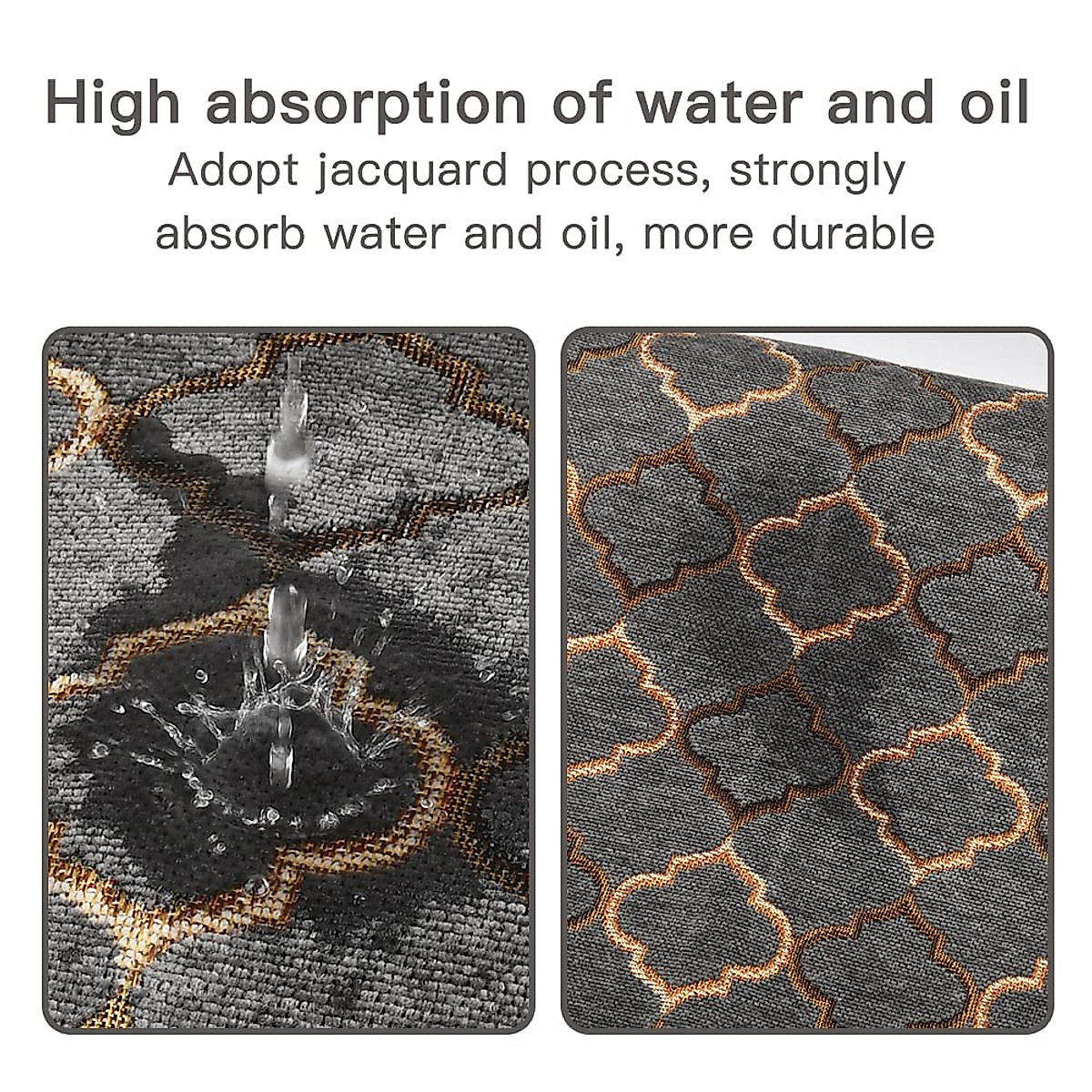 OctBird Washable Kitchen Rugs Set of 3, Non-Slip Kitchen Runner Rugs, Kitchen Runner Carpet Mats, Non-Skid Standing Floor Mat for Hallway, Laundry, Bathroom, in Front of Sink,20x32in+20x47in+20x59in