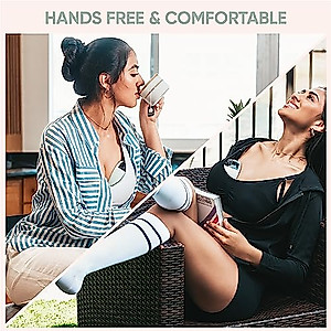 Zomee Fit Wearable Breast Pump, Hands Free, Portable,Discrete Electric Double Breast Pump - Holds up to 5 oz - Wireless 2+ Hours of Battery Life - Mimics Baby Feeds, Leak Proof Anti Backflow System