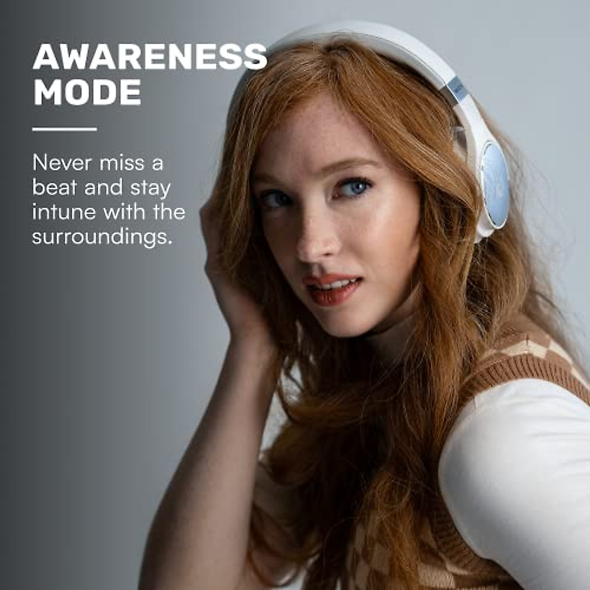 Raycon The Everyday Wireless Bluetooth Over Ear Headphones, with Active Noise Cancelling, Awareness Mode and Built in Microphone, IPX 4 Water Resistance, 38 Hours of Battery Life (Black)