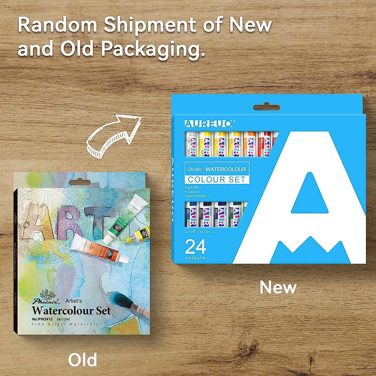 PHOENIX Watercolor Paint Set Tubes 24 x 12ml / 0.4 Fl Oz Non-toxic Water Color Paints Great Value Painting Art Supplies for Adults, Artists & Beginners