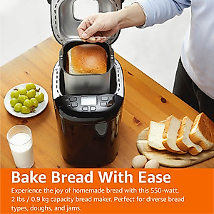Amazon Basics 2 Pound Non-Stick Bread Making Machine, Black