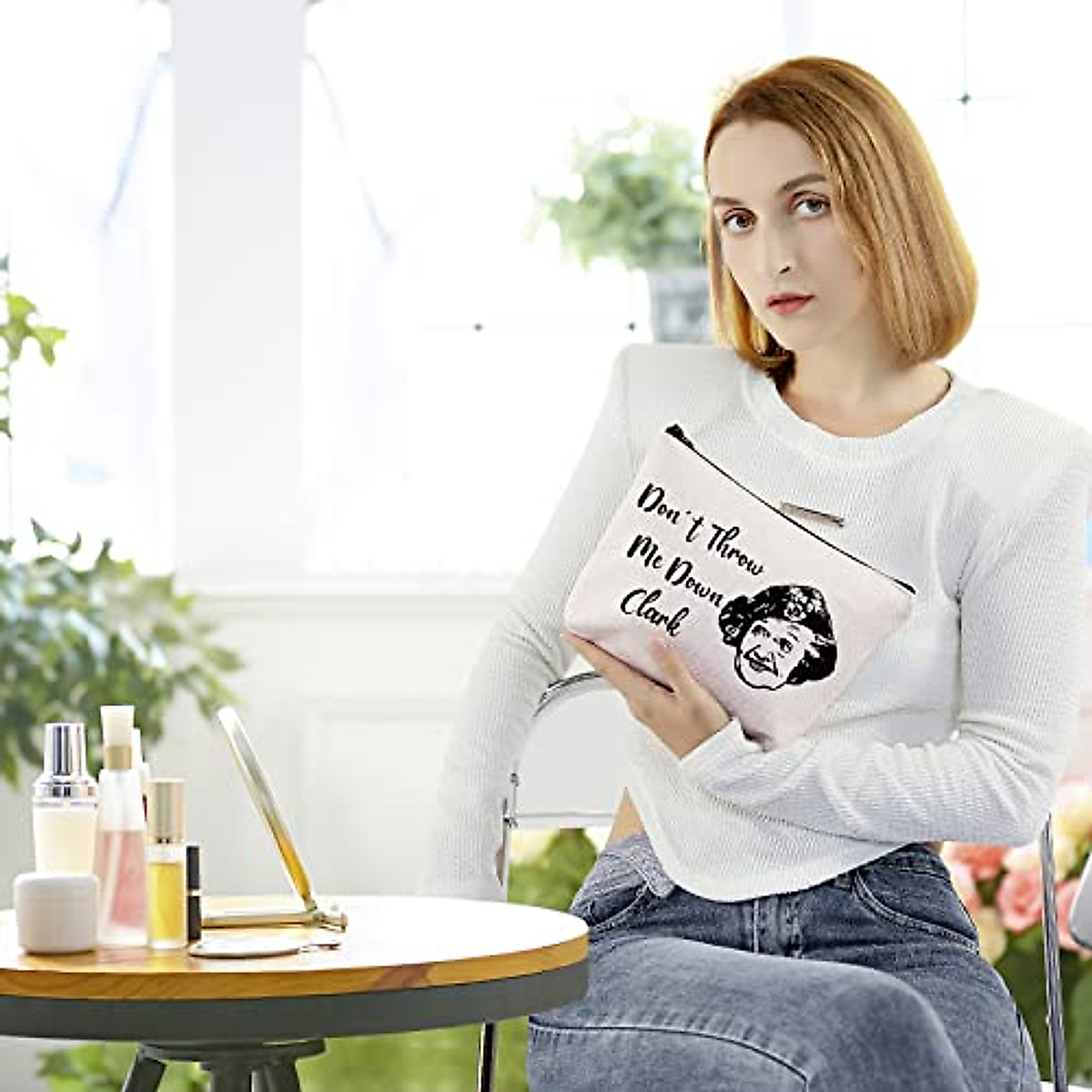 BLUPARK Christmas Vacation Gift Don't Throw Me Down Clark Makeup Bag National Lampoons Aunt Gift (Don't Throw Me Down)