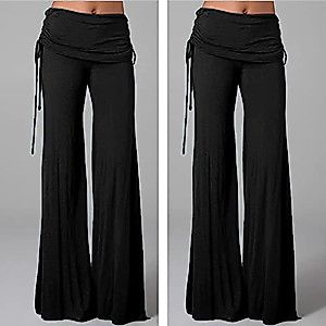 SMIDOW Mystery Boxes for Sale unclaimed Pallet Cheap Sweatpants Women Tall Flare Leggings for Women Dance Pants Bell Bottom Yoga Leggings Spandex Pants Workout Clothes Stretchy Yoga Pants Black M