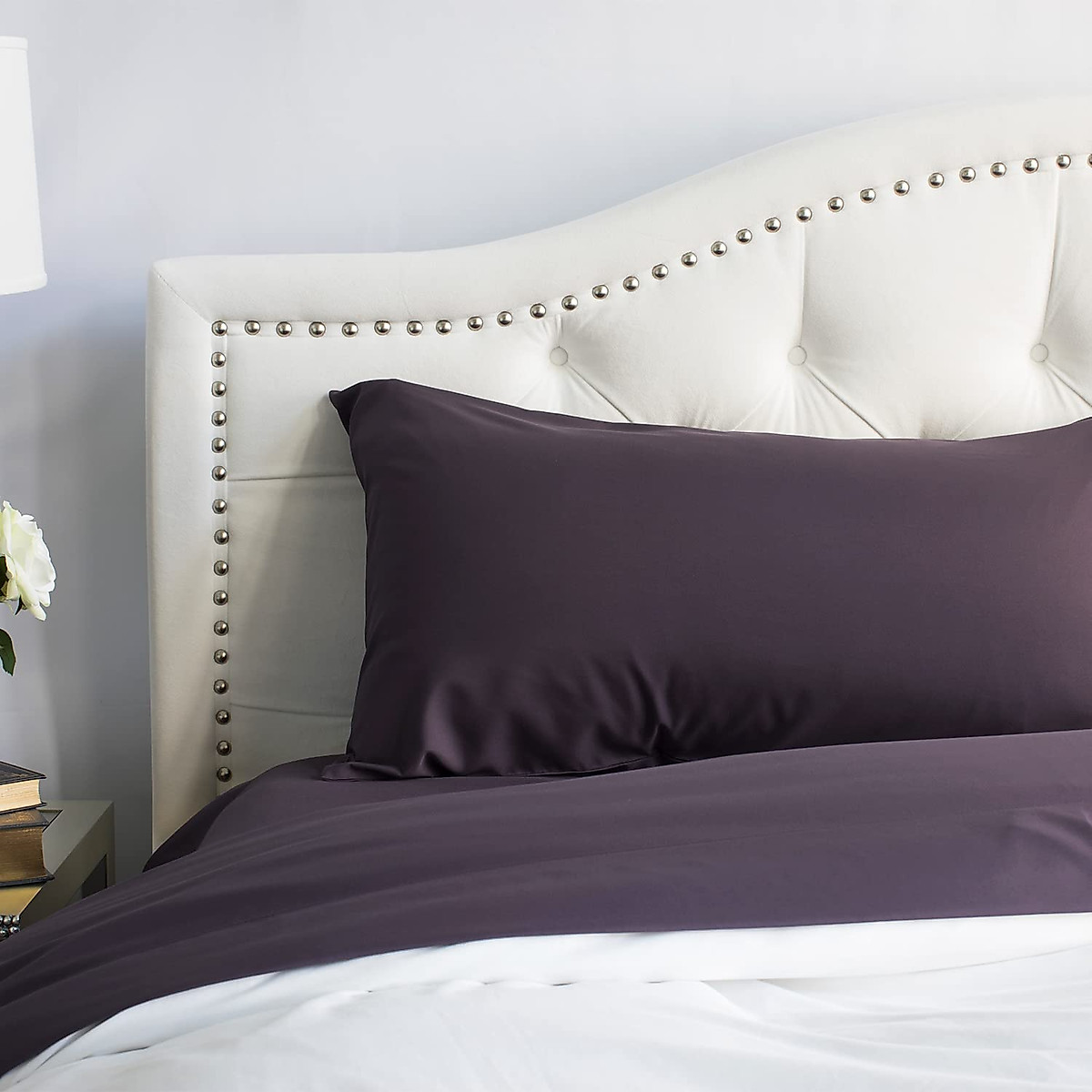 PeachSkinSheets Eggplant Sheet Set - 1500tc Level of Softness - Extra Soft Cooling Sheets for Hot Sleepers and Night Sweats - Full Size