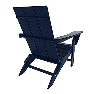 WO Home Furniture HDPE Adirondack Chair Folding Poly Lumber All Weather UV/Fade Resistant Heavy Duty for Patio, Backyard, Balcony, Garden, Lawn (Navy Blue)…