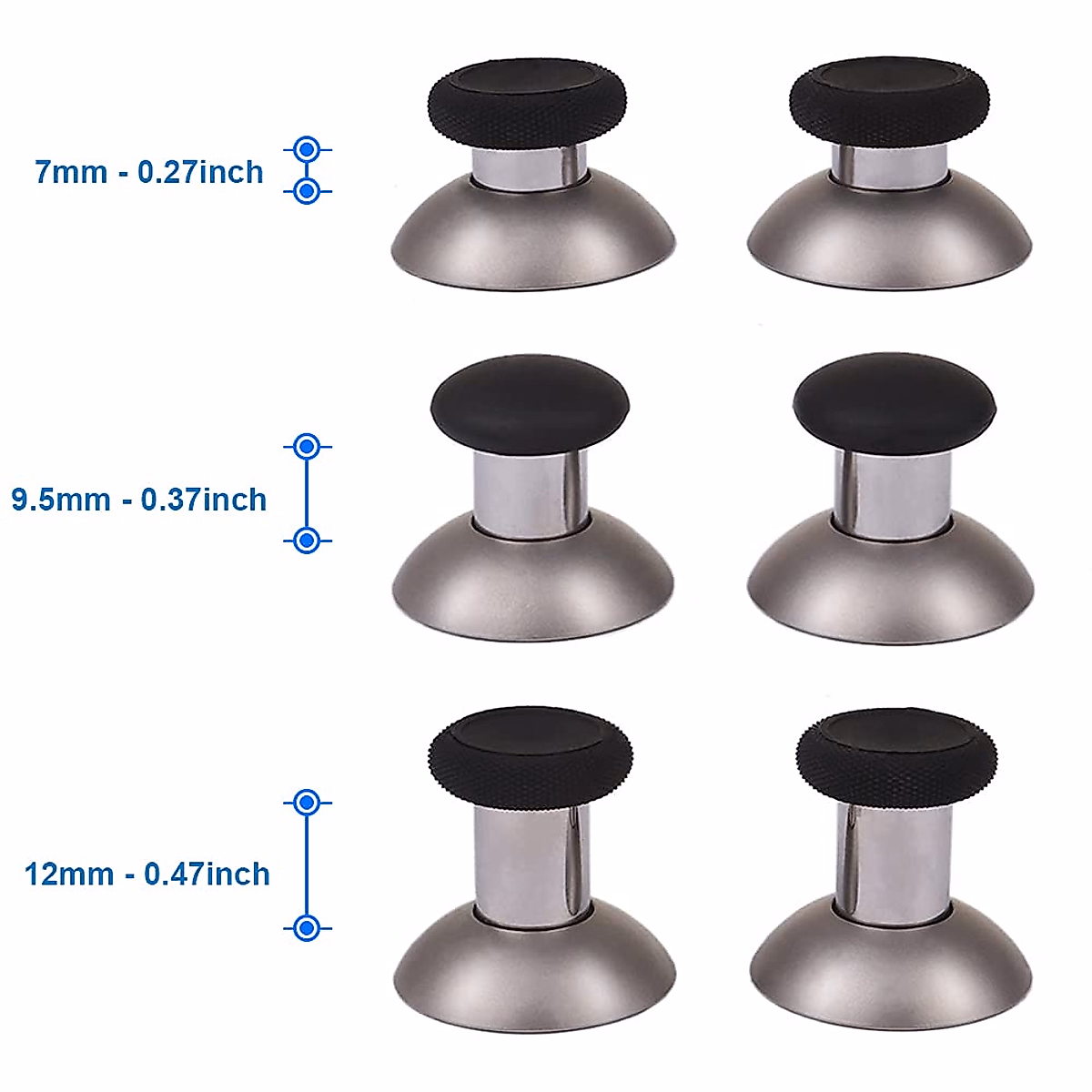 MMOBIEL 8 in 1 Magnetic Metal Thumbsticks Analog Joysticks Maximum Grip Compatible with PS4, PS4 Slim, PS4 Pro Dualshock, Xbox One, Xbox One Elite, Xbox One S Black Incl. (+) and T8 Torx Screwdriver